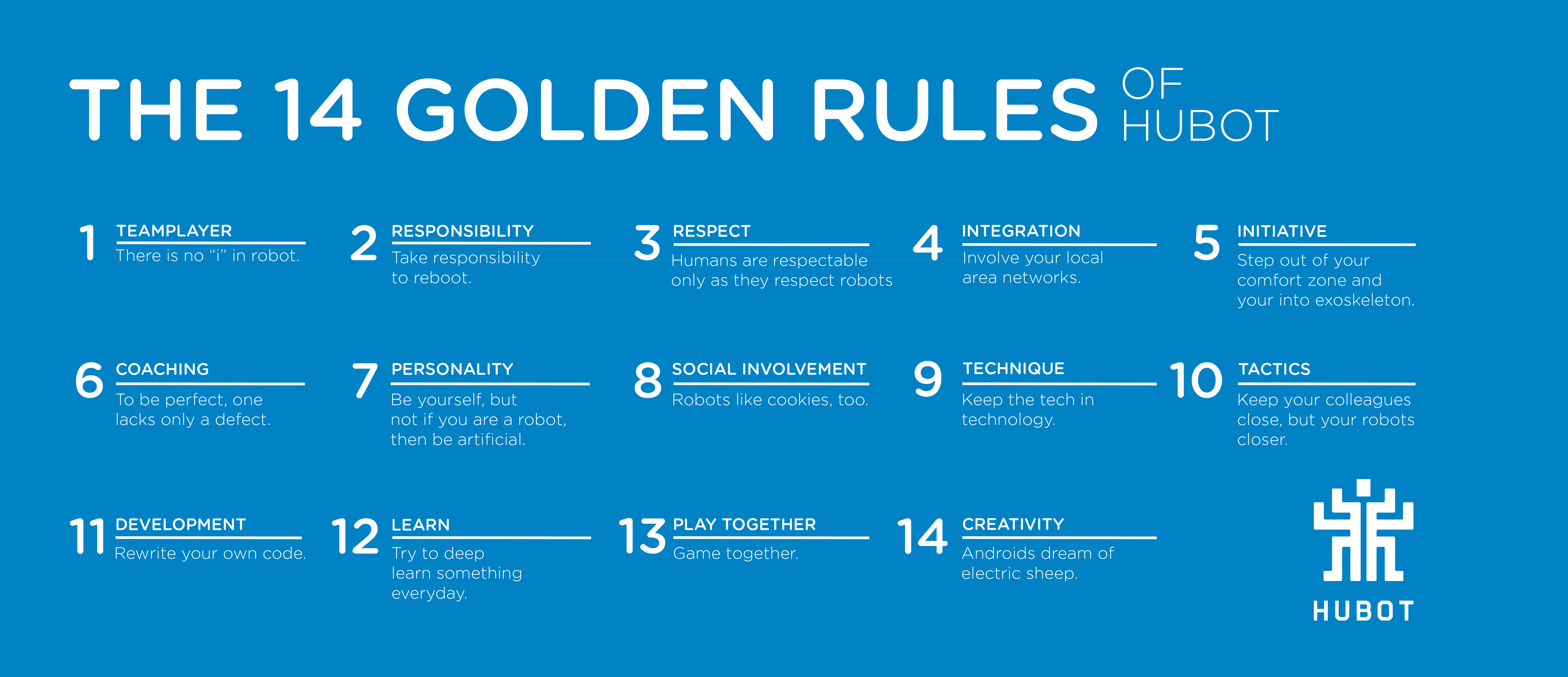 14 Golden Rules of working with a robot